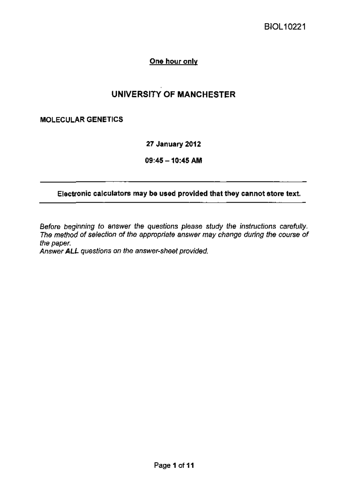 MB 2012-2 - exam - BIOL10221 - Studocu
