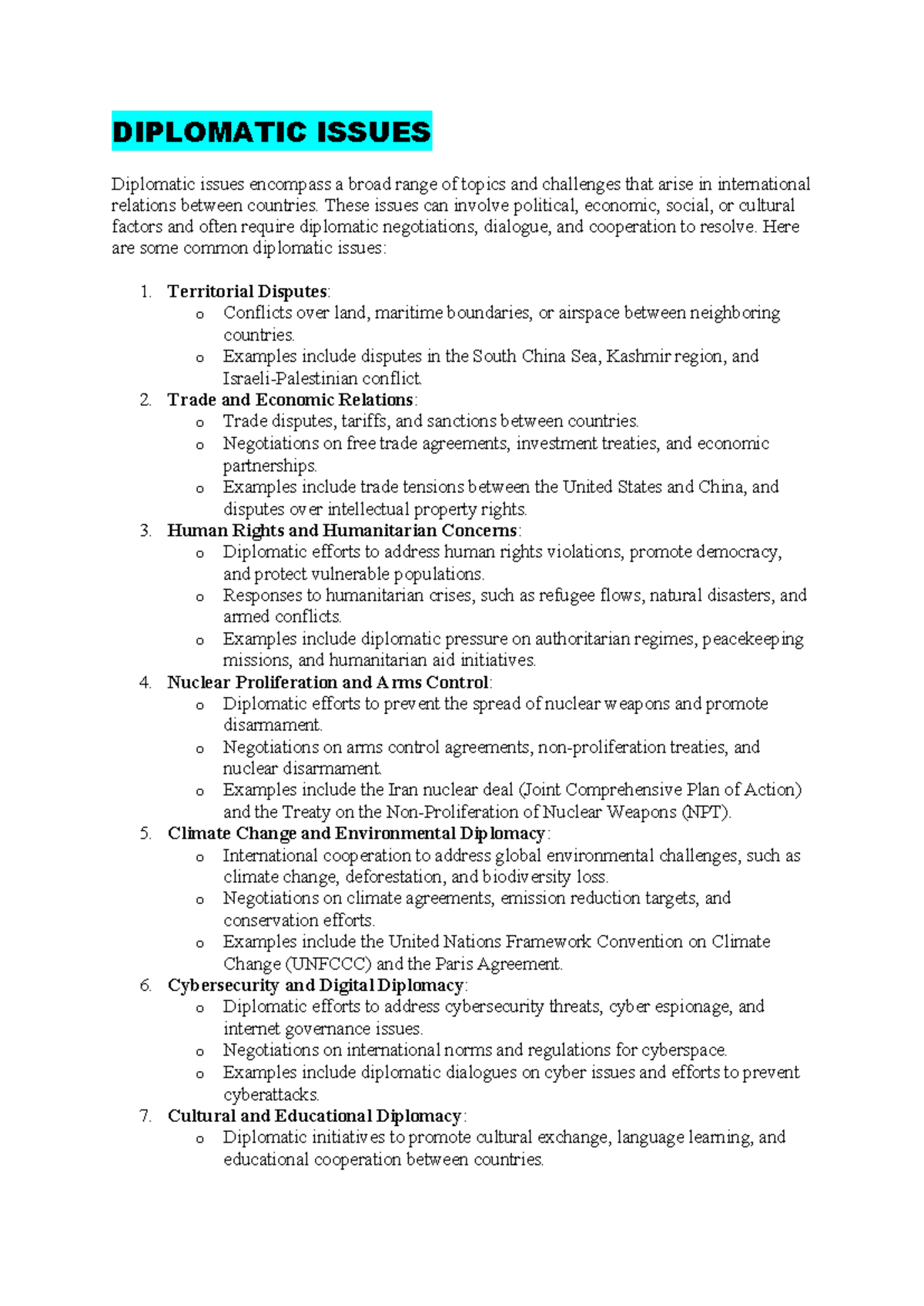 Diplomatic issues - this document gives you assuarance of academic ...
