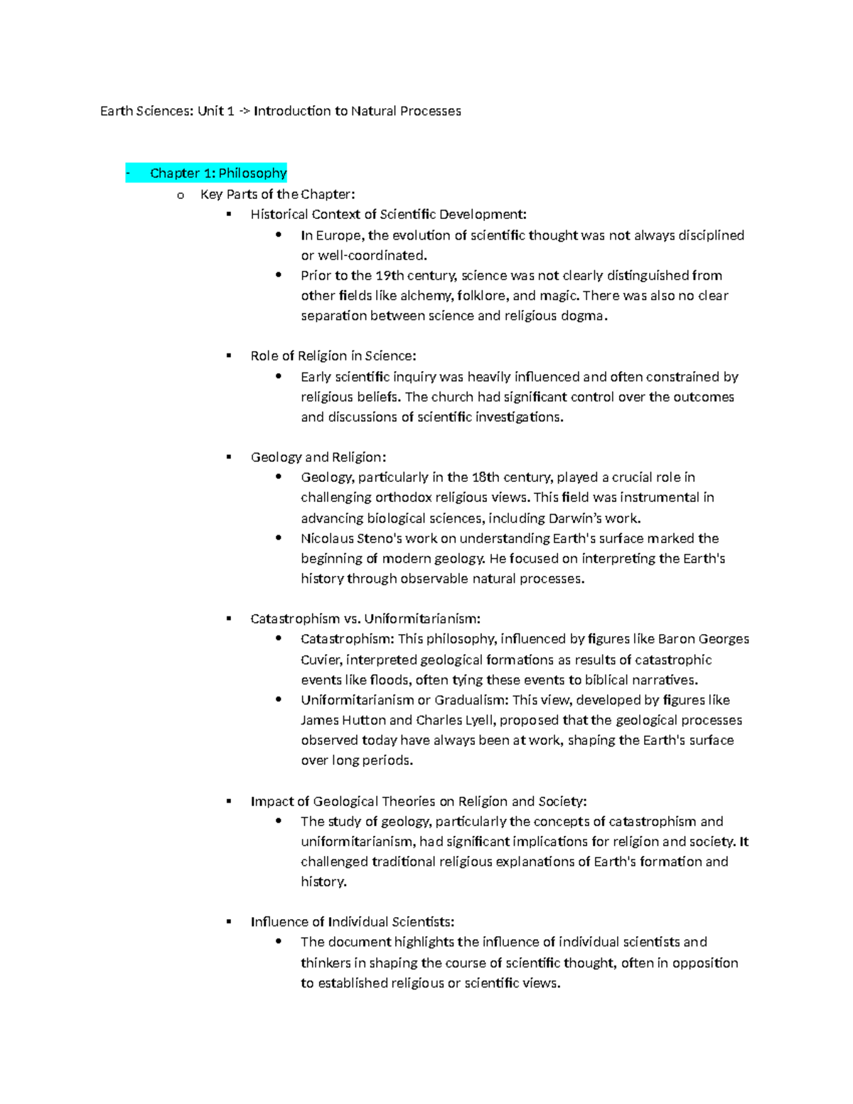 Earth Sci - Chapter 1 + 2 Notes (UNIT 1) - Earth Sciences: Unit 1 ...