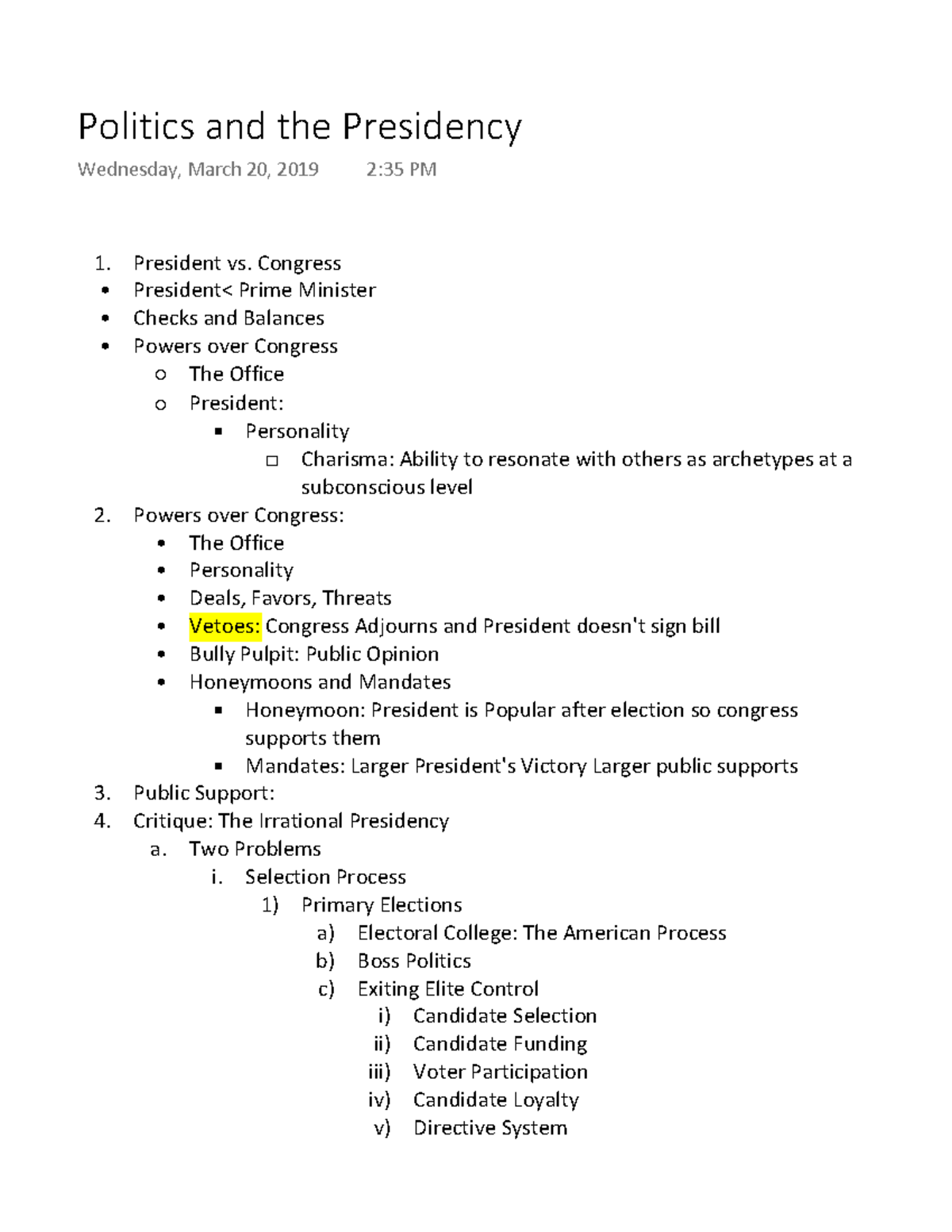 Politics and the Presidency - Warning: TT: undefined function: 32 ...