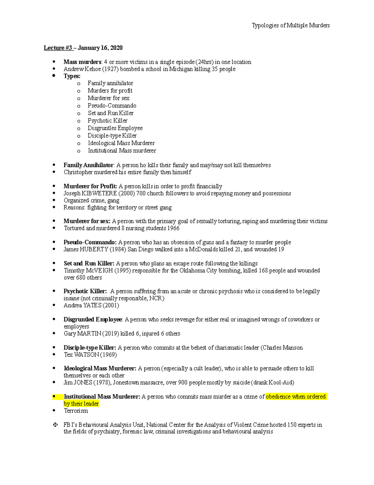 Lecture 3 - Criminology (from Latin crimen, "accusation", and Ancient ...