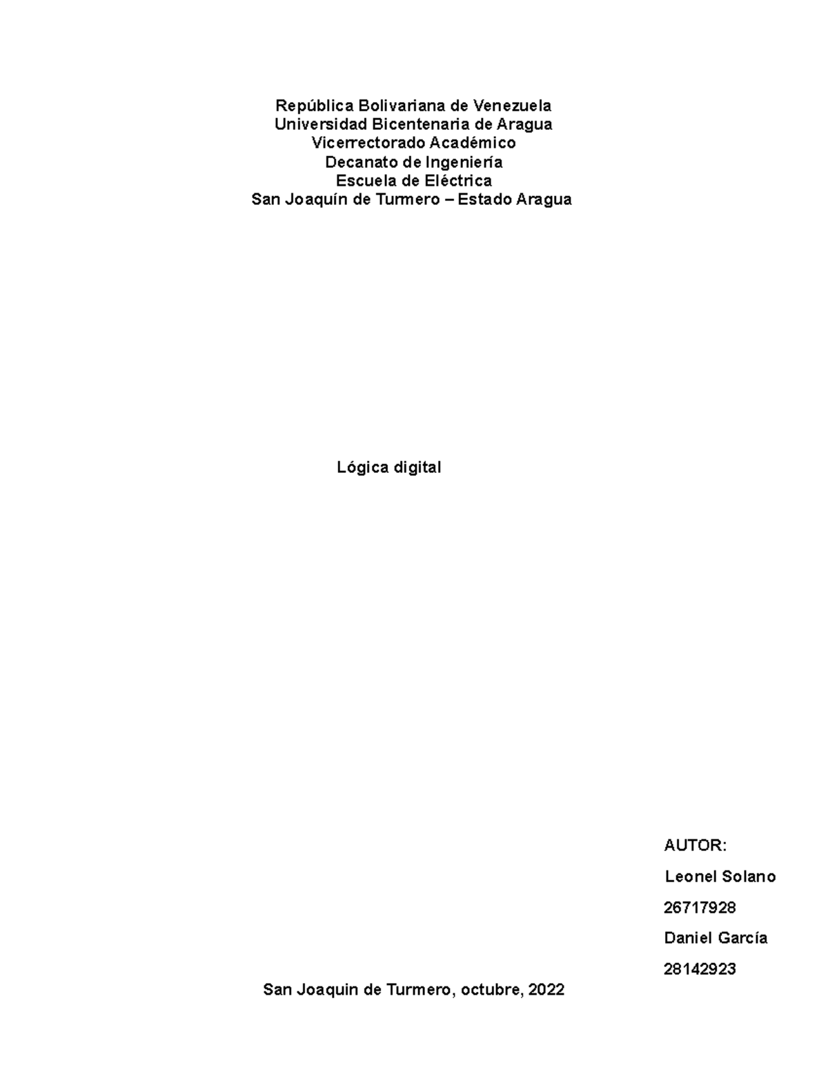 Logica digital - circuitos logicos - República Bolivariana de Venezuela ...