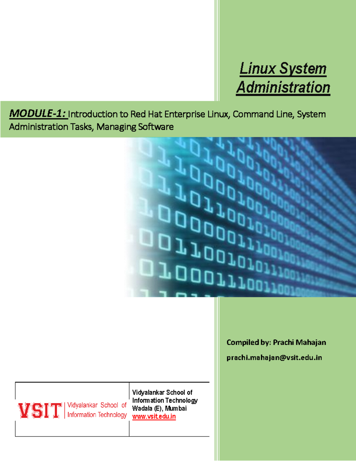 LA Unit 1 - LSA - Linux System Administration ####### Compiled by ...