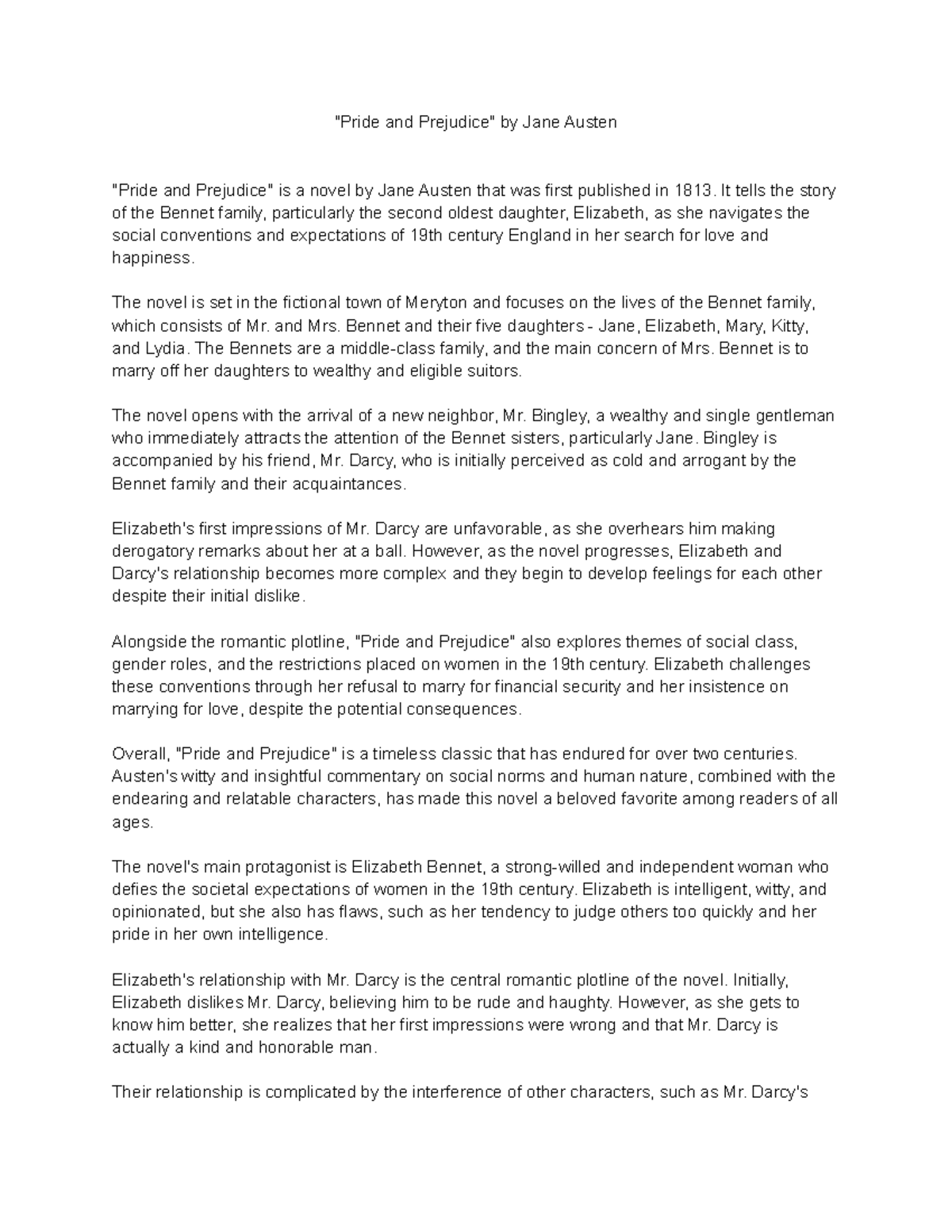 Pride and Prejudice by Jane Austen - "Pride and Prejudice" by Jane ...