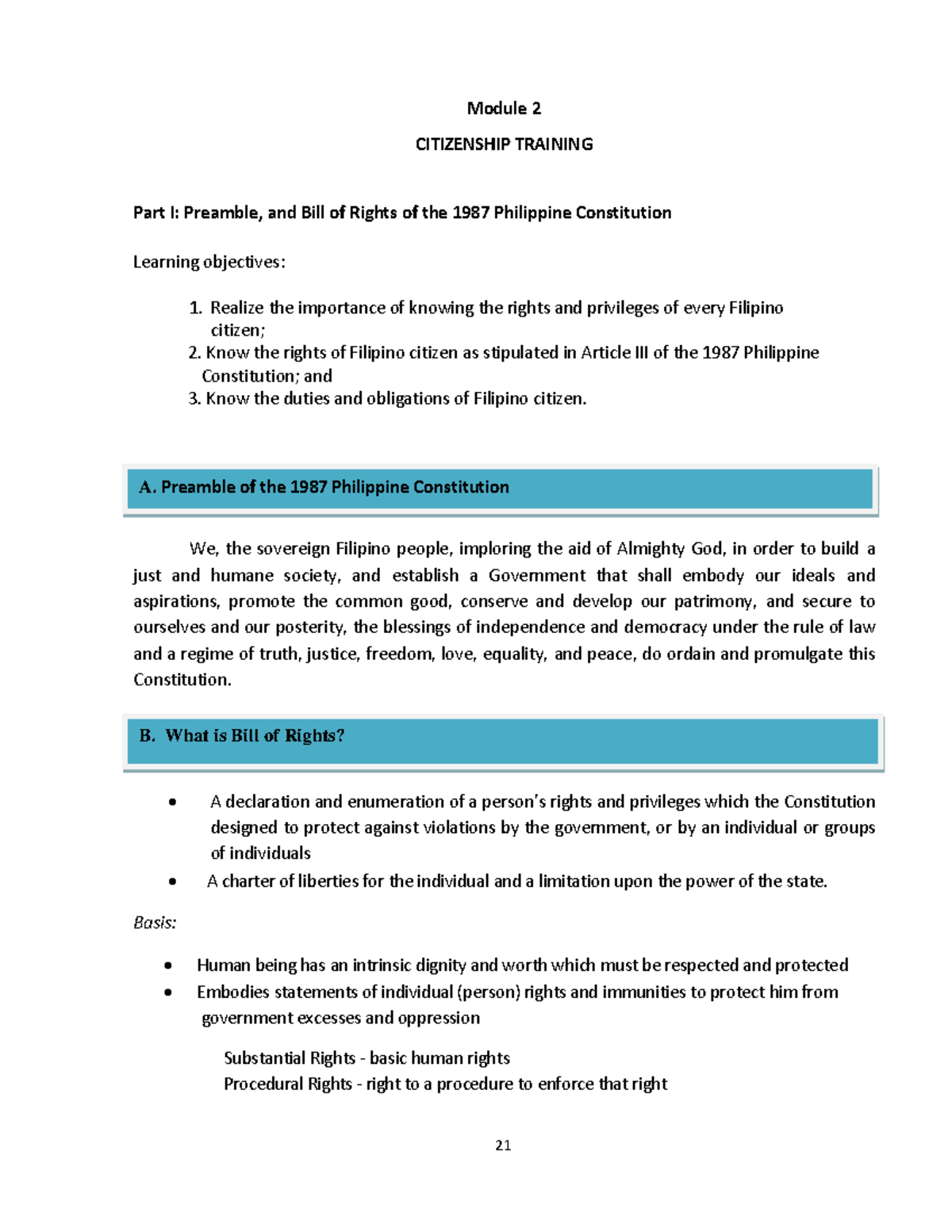 Common Module 2 Citizenship Training - Module 2 CITIZENSHIP TRAINING ...