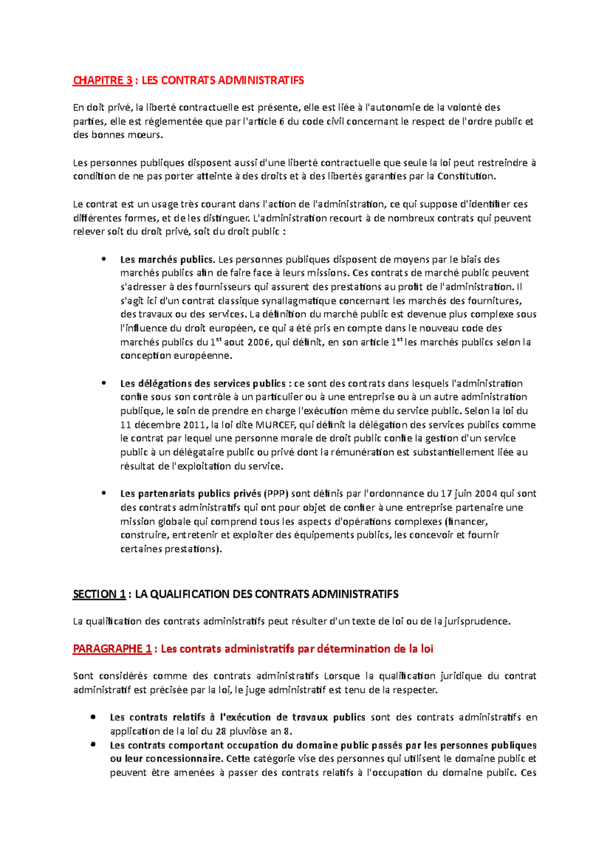 Ch 3. Les contrats administratifs - CHAPITRE 3 : LES CONTRATS ...