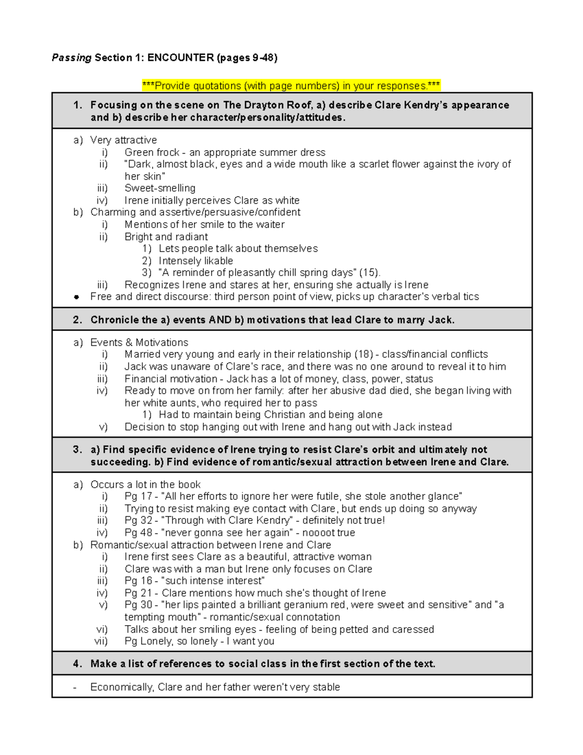 Passing Section 1 Questions - Passing Section 1: ENCOUNTER (pages 9-48 ...