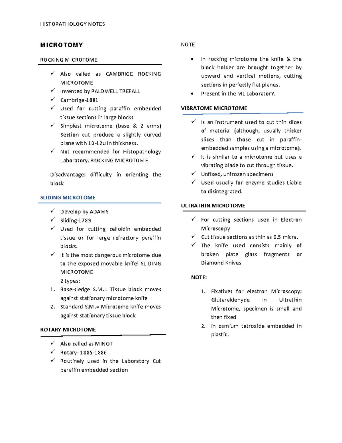 Histopathology notes part 2 - HISTOPATHOLOGY NOTES MICROTOMY ROCKING ...