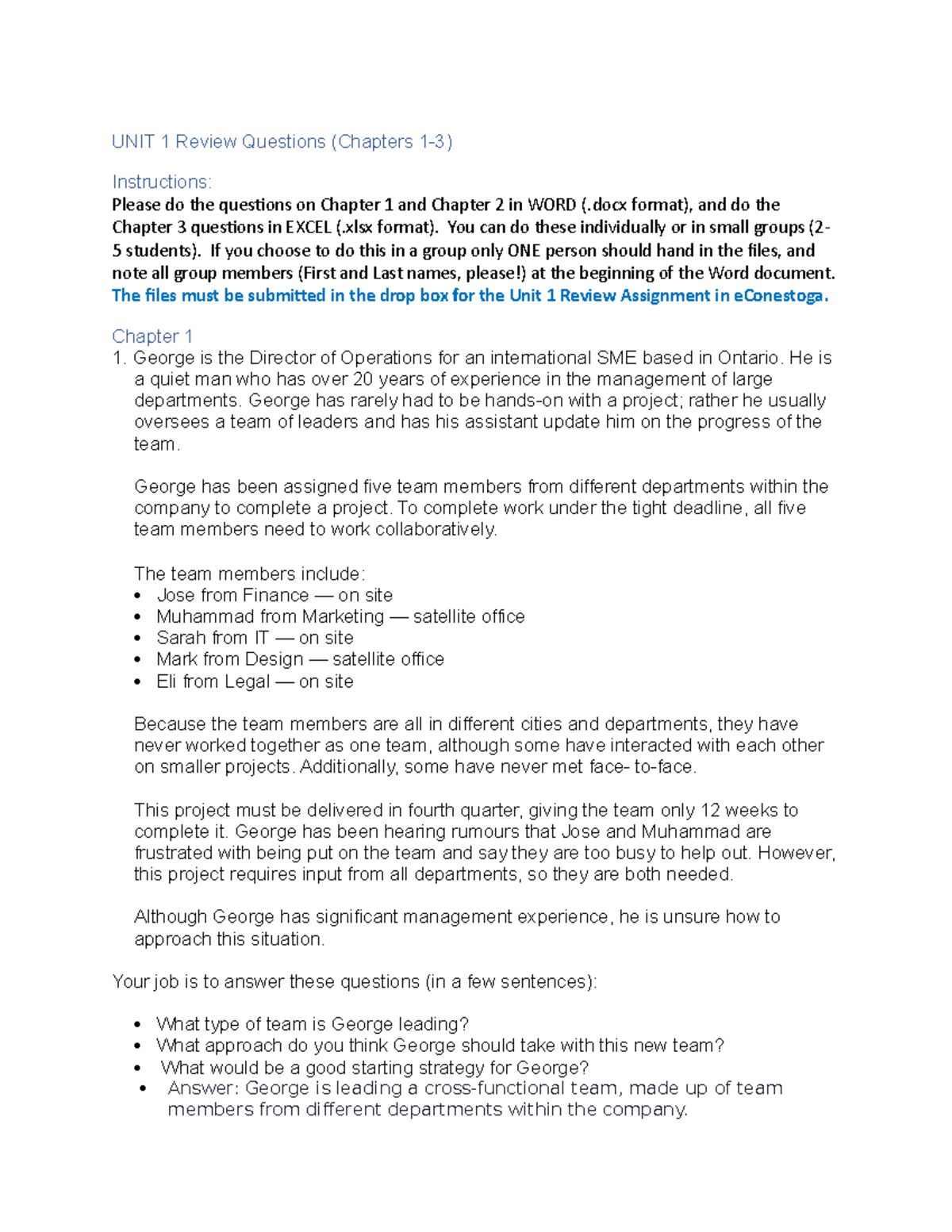 UNIT 1 Review Questions copy - docx format), and do the Chapter 3 ...