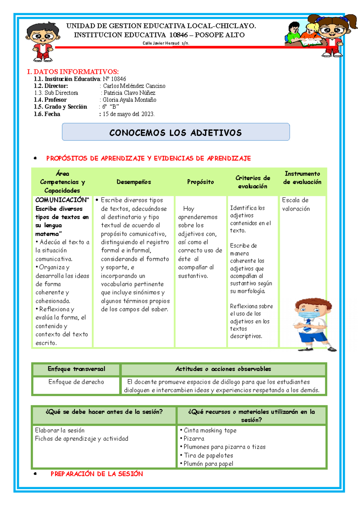 COM- Conocemos LOS Adjetivos - UNIDAD DE GESTION EDUCATIVA LOCAL ...