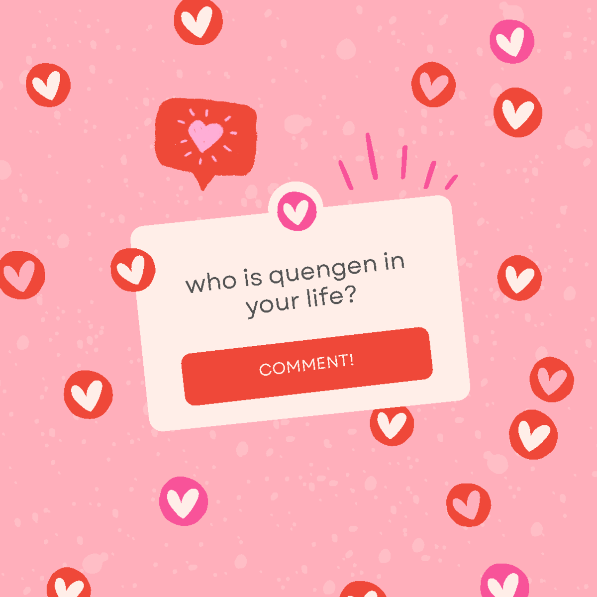 Red & Pink Cute Question Box Love Life Instagram Post - Business ...