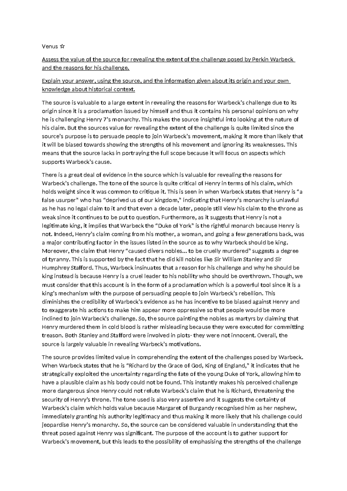 Assess the value of the source for revealing the extent of the ...