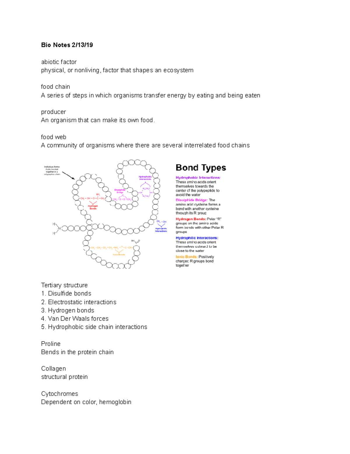 Biology Notes - Bio Notes 2/13/ abiotic factor physical, or nonliving ...
