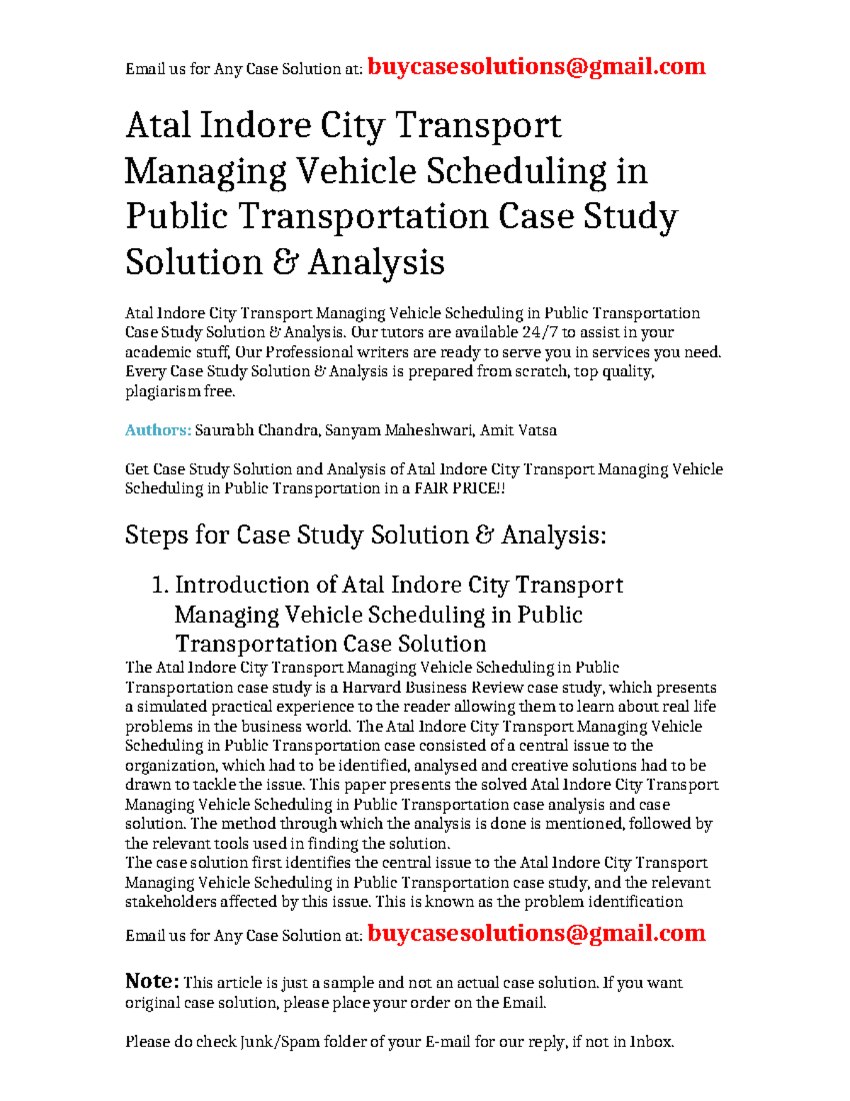 Atal Indore City Transport Managing Vehicle Scheduling in Public ...