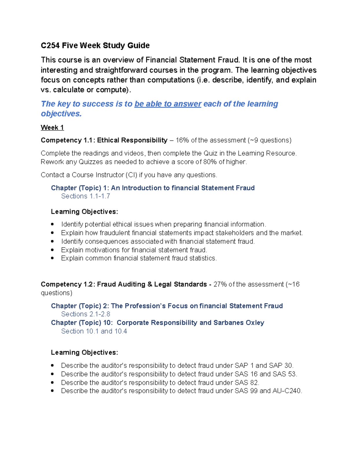 C254 Five Week Study Guide - It is one of the most interesting and ...