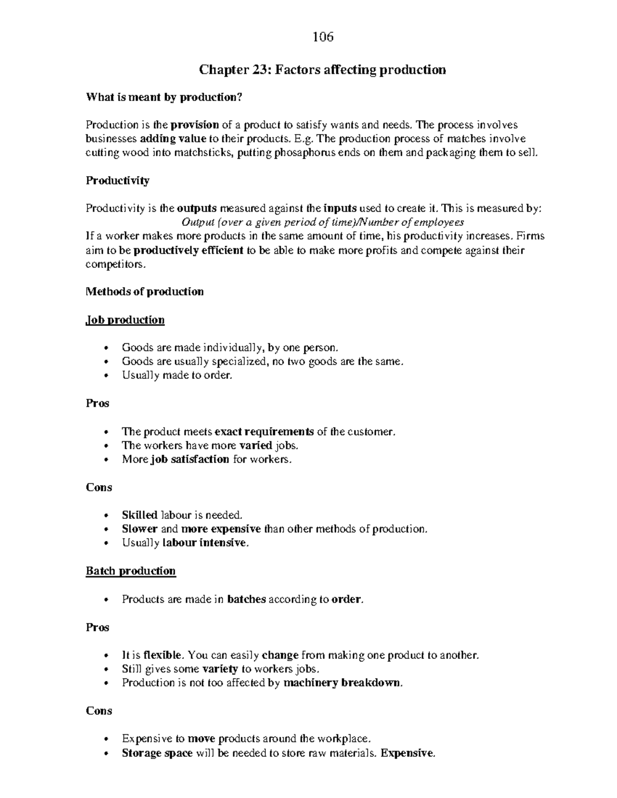 Factors affecting production - The process involves businessesadding ...