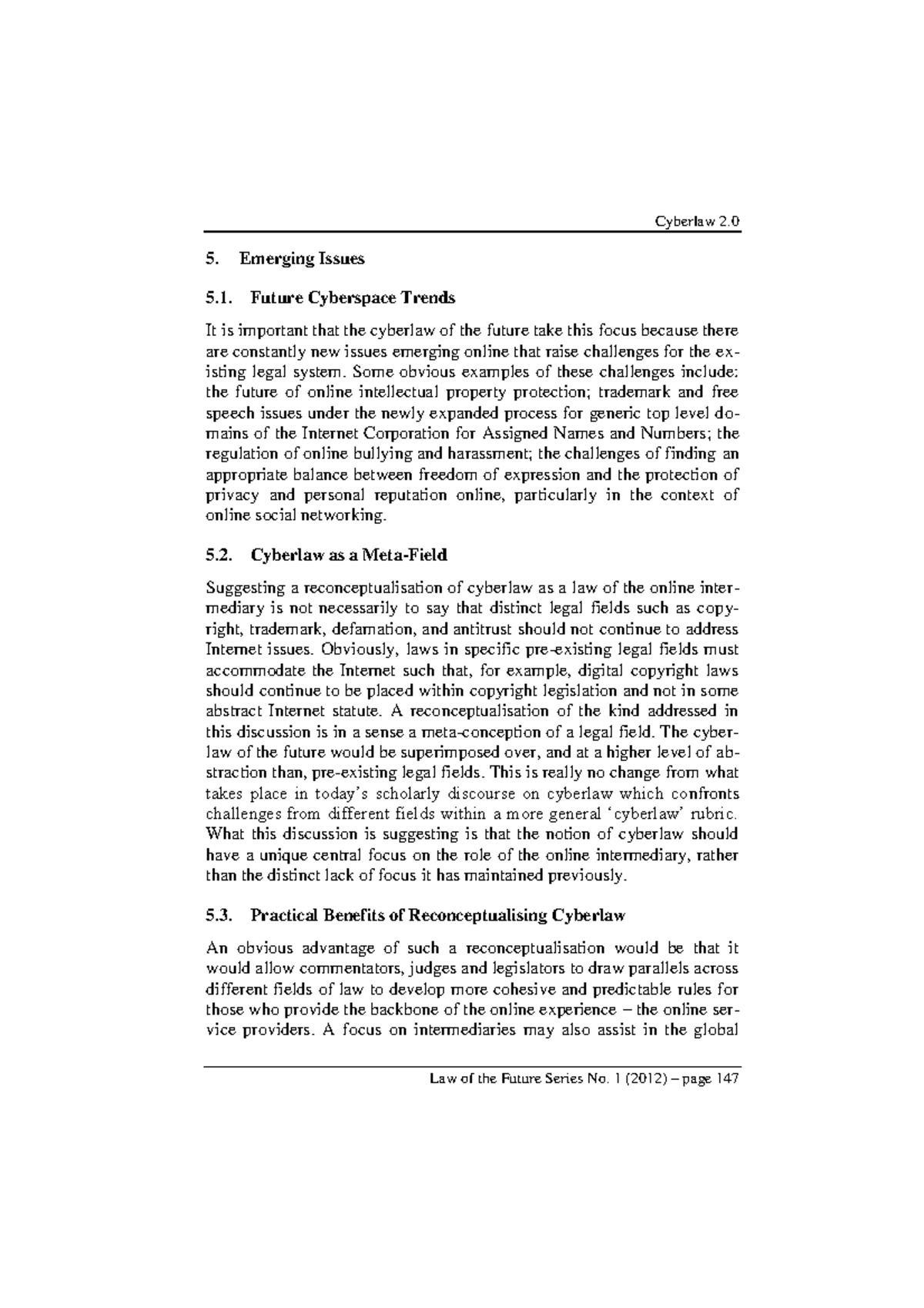Law of the future-35 - law of the future notes sen 2 - Cyberlaw 2 ...