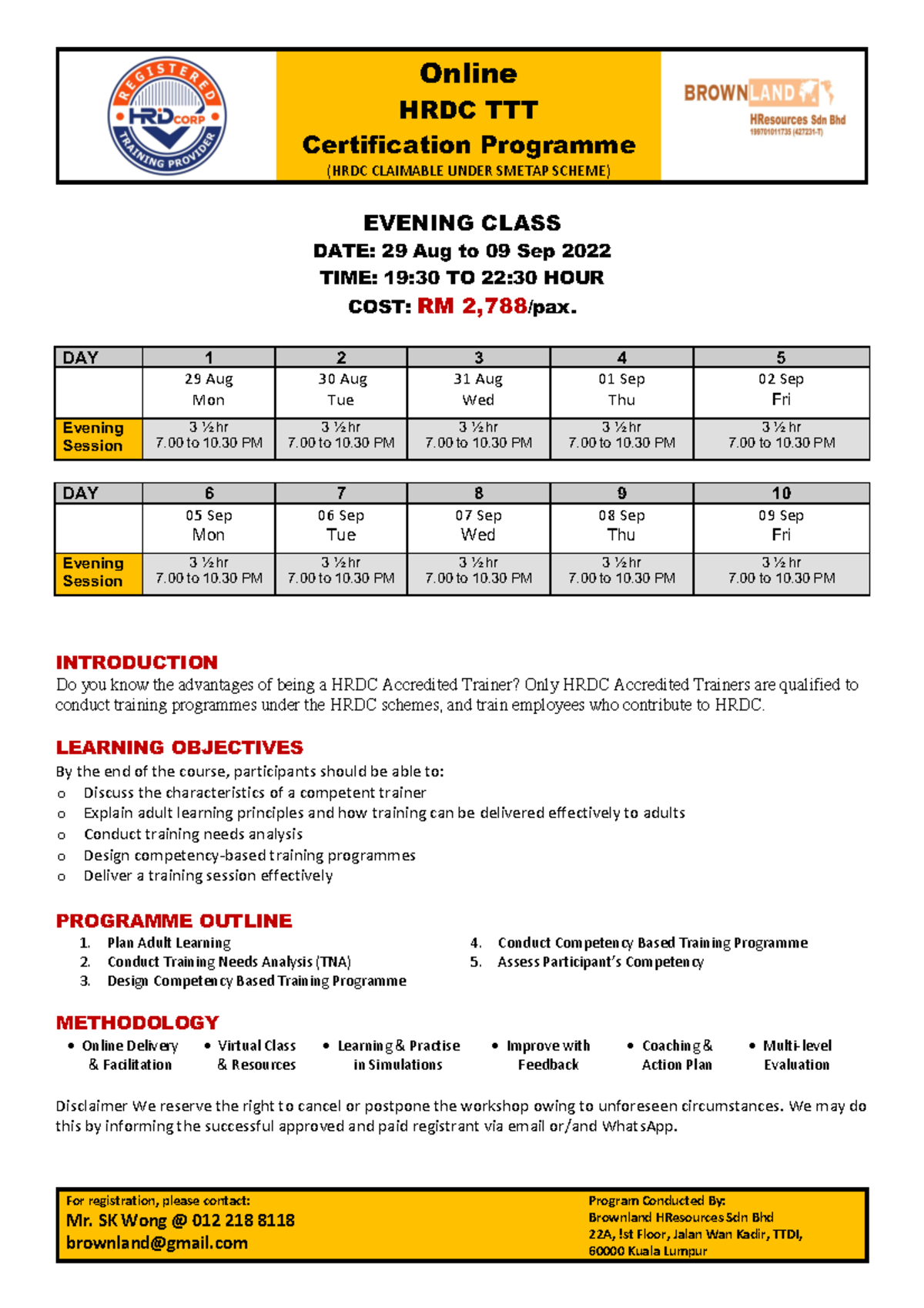 00 HRDC Leaflet (Evening Class) - Online HRDC TTT Certification ...