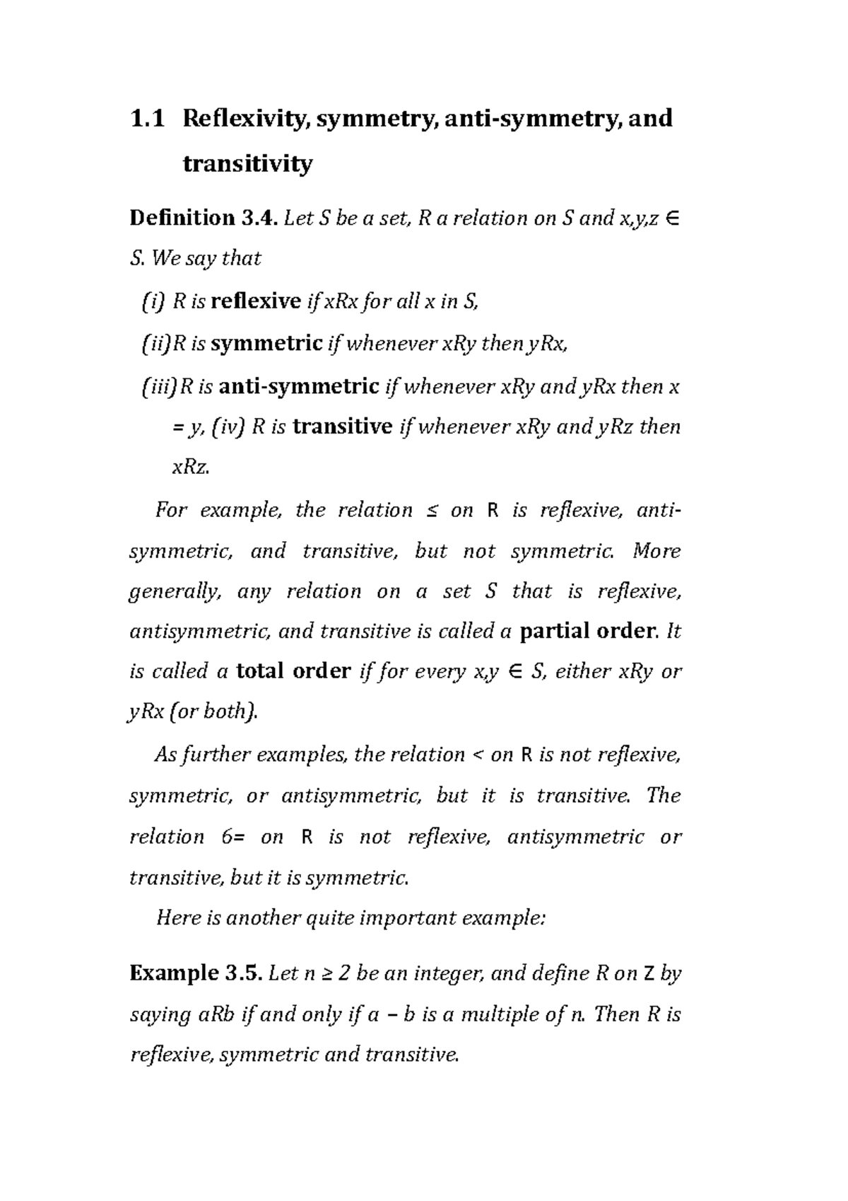 IUM 12 - Reflexivity, symmetry, anti-symmetry, and transitivity - 1 ...