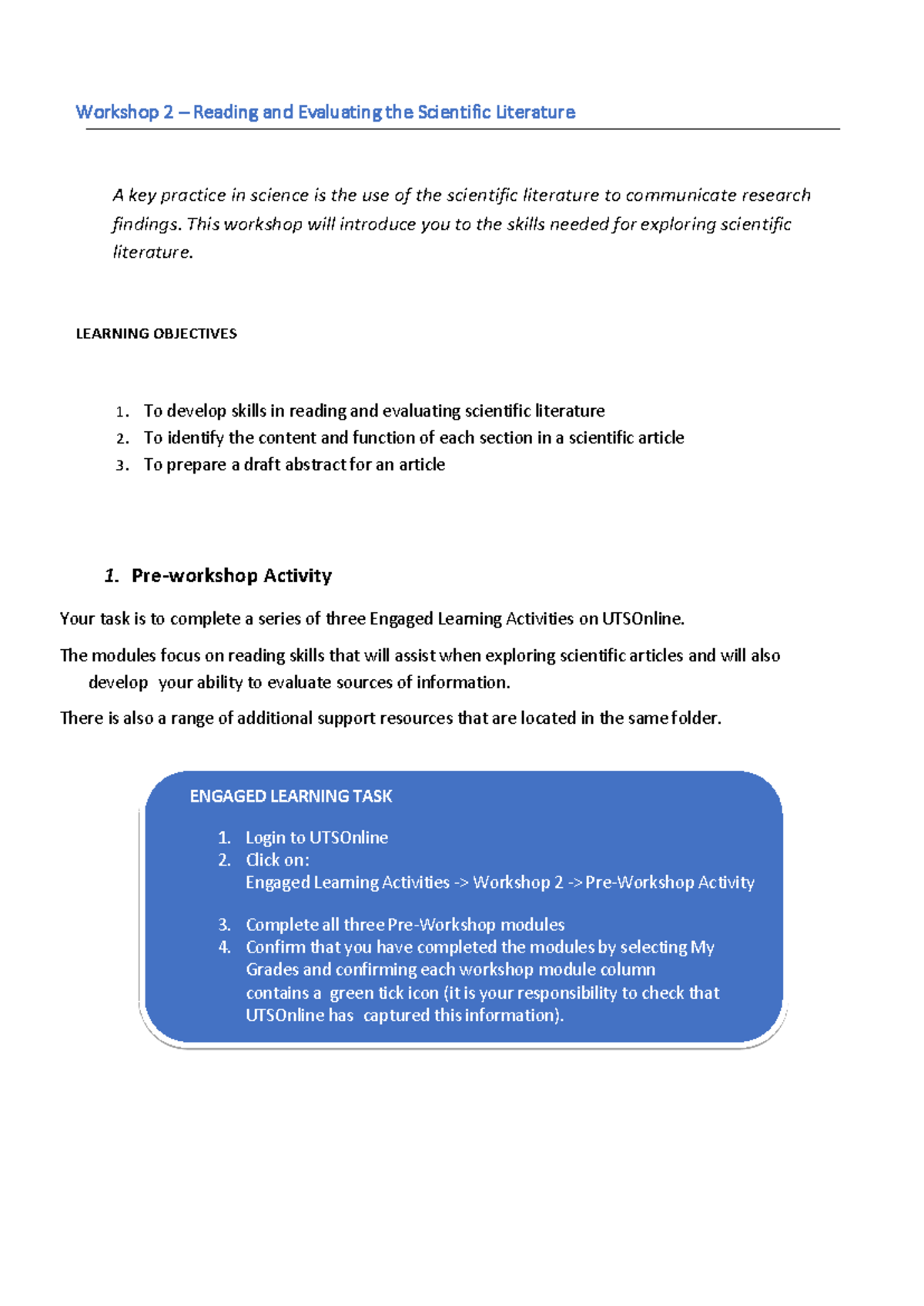PSP Workshop 2 Worksheet - Workshop 2 – Reading and Evaluating the ...