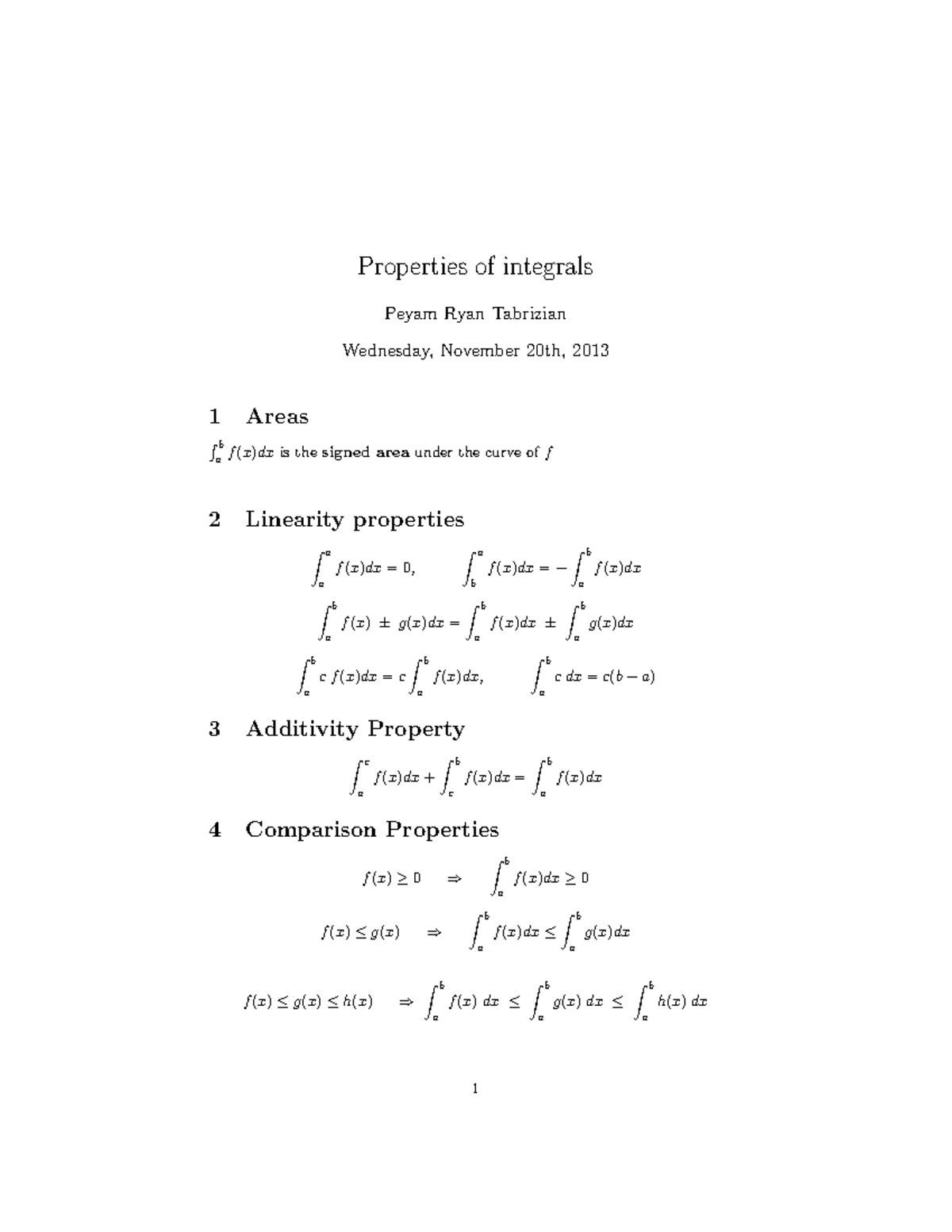 Properties-of-integrals - MATH 2B - UCI - Studocu