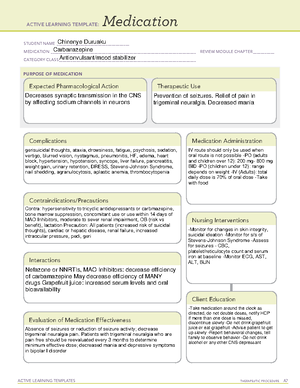Benztropine-Med Card - ATI-MEDICATION CARD - ACTIVE LEARNING TEMPLATES ...