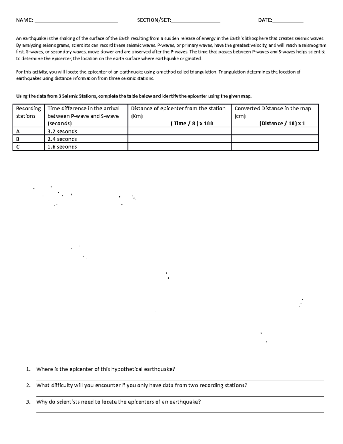 Activity - triangulation - NAME: ___________________________ SECTION ...