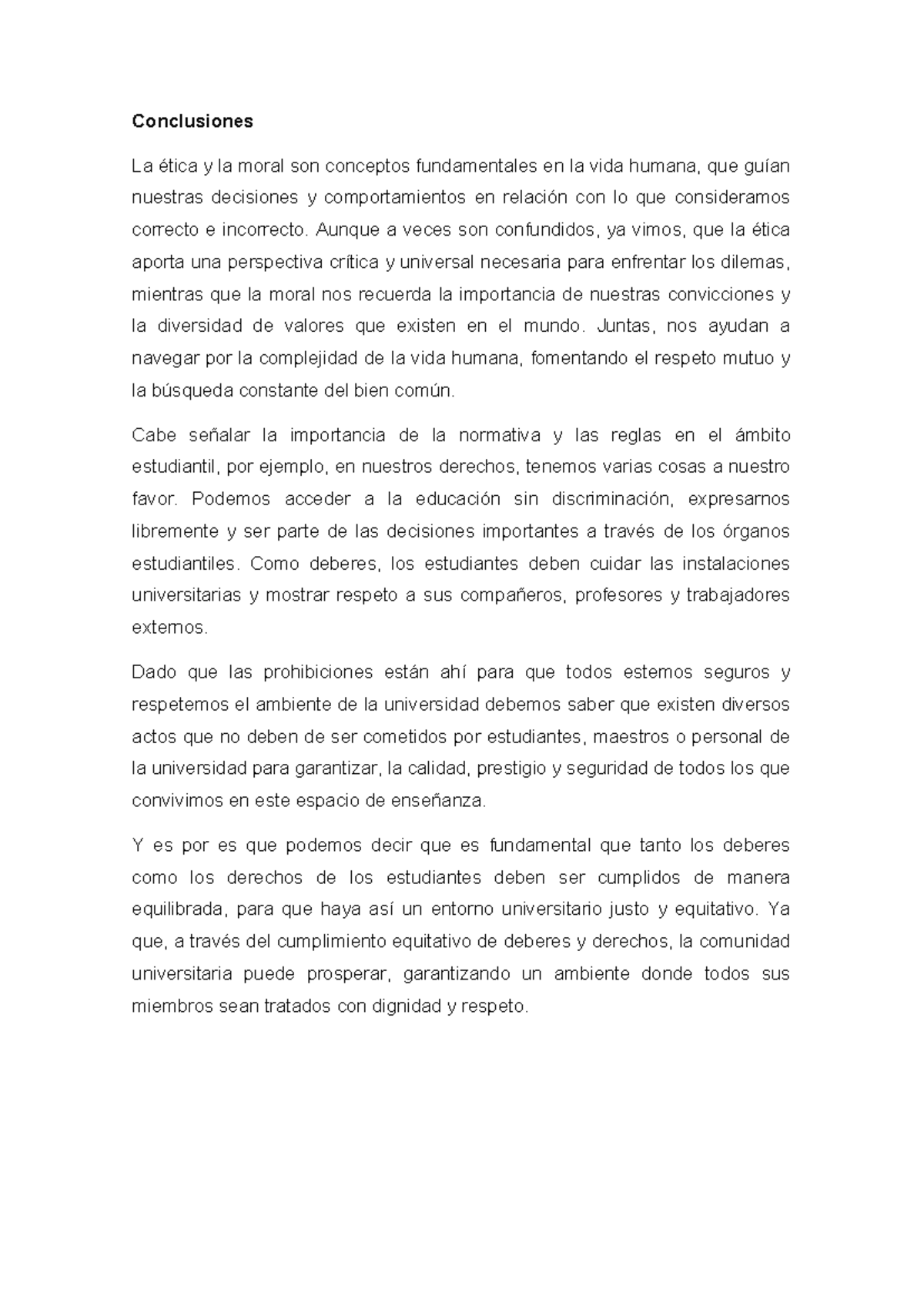 Depend~1 - mkñl.,.{ - Conclusiones La ética y la moral son conceptos ...