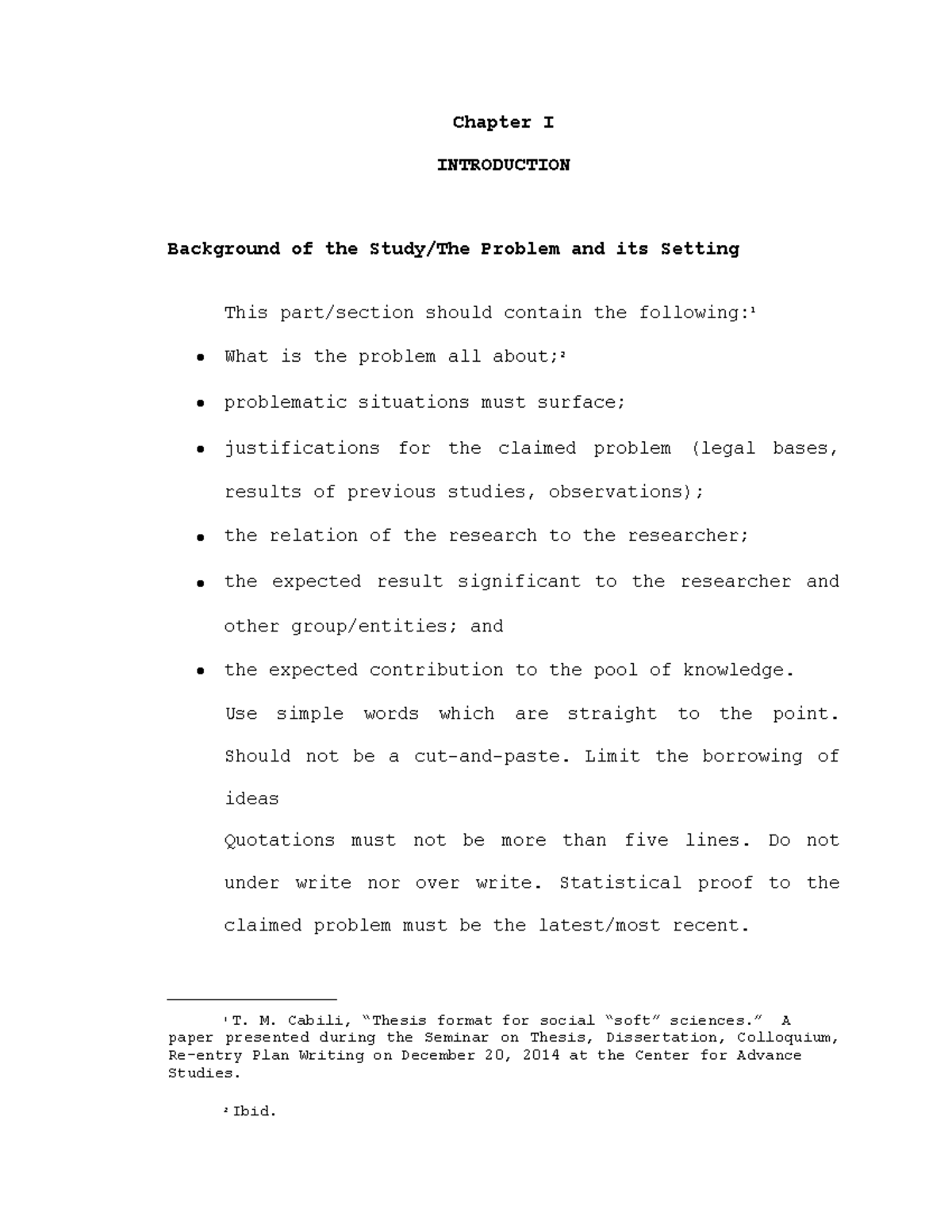 Thesis Proposal Format Template - Chapter I INTRODUCTION Background of ...
