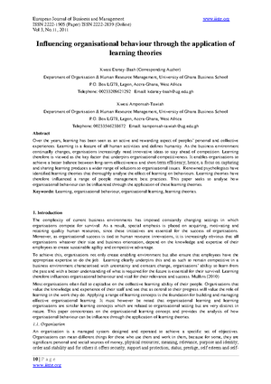 Organizational behaviour Unit 3 - ORGANISATIONAL BEHAVIOUR Unit-3 ...