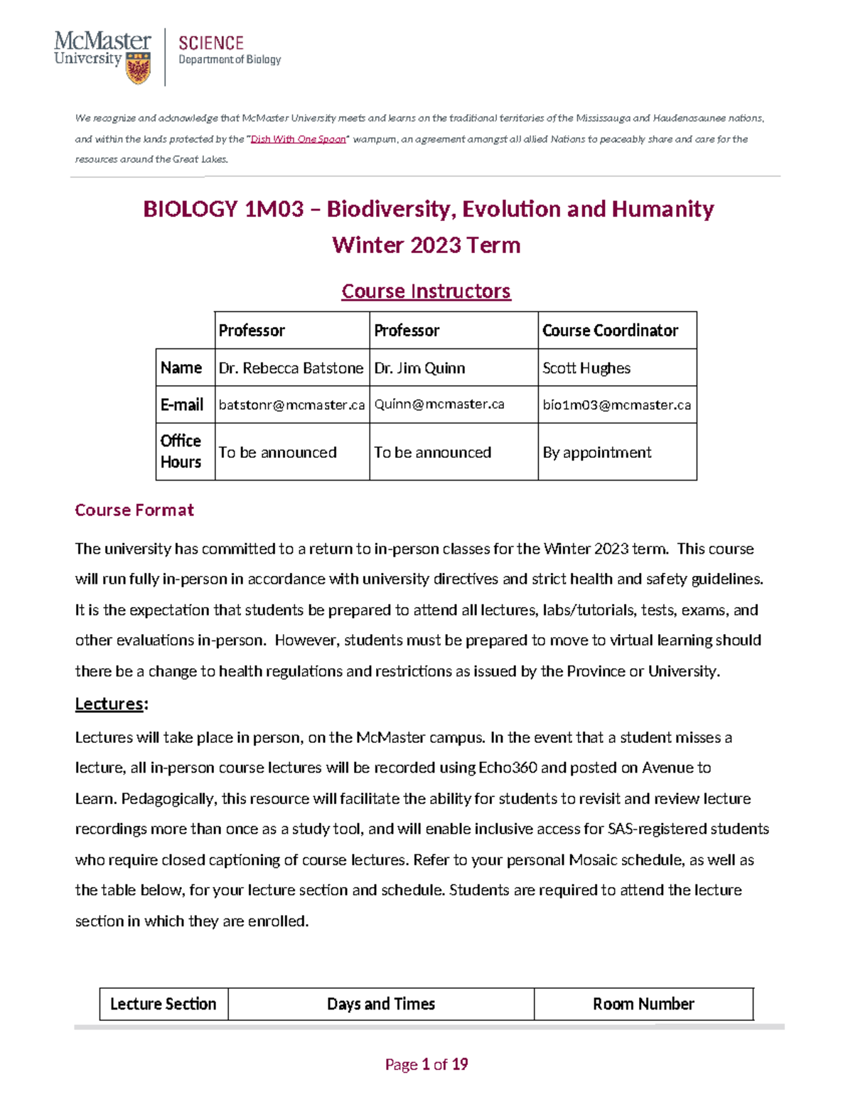 BIO 1M03-W2023 - bbo - We recognize and acknowledge that McMaster University meets and learns on ...