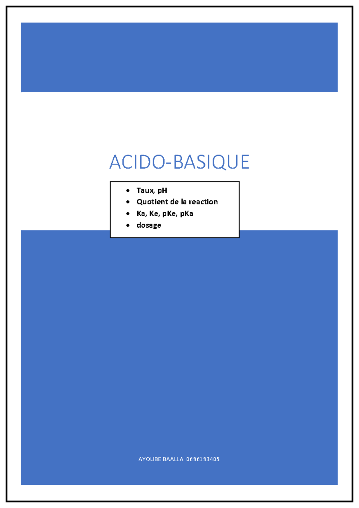 3- Ka Ke pKa pKe - Physique-chimie - AYOUBE BAALLA 0696193405 ACIDO ...