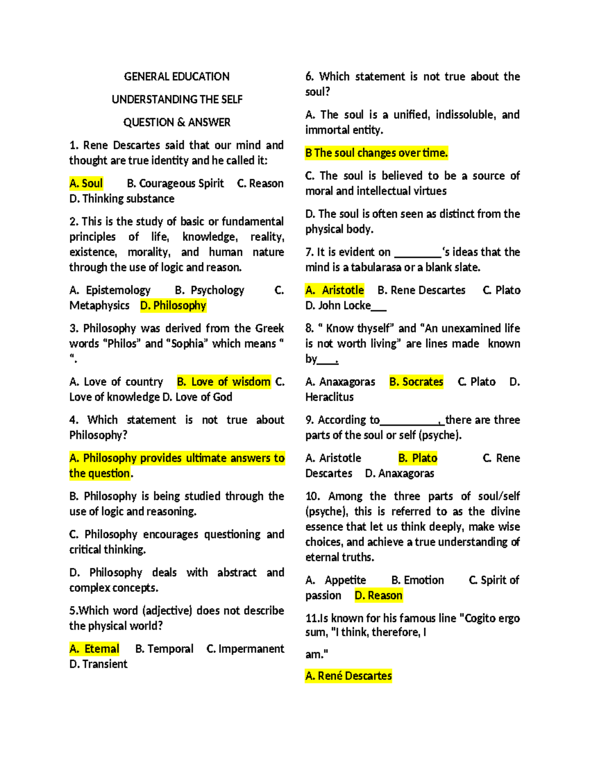 General- Education-Understanding-the-self.docx1 - GENERAL EDUCATION ...