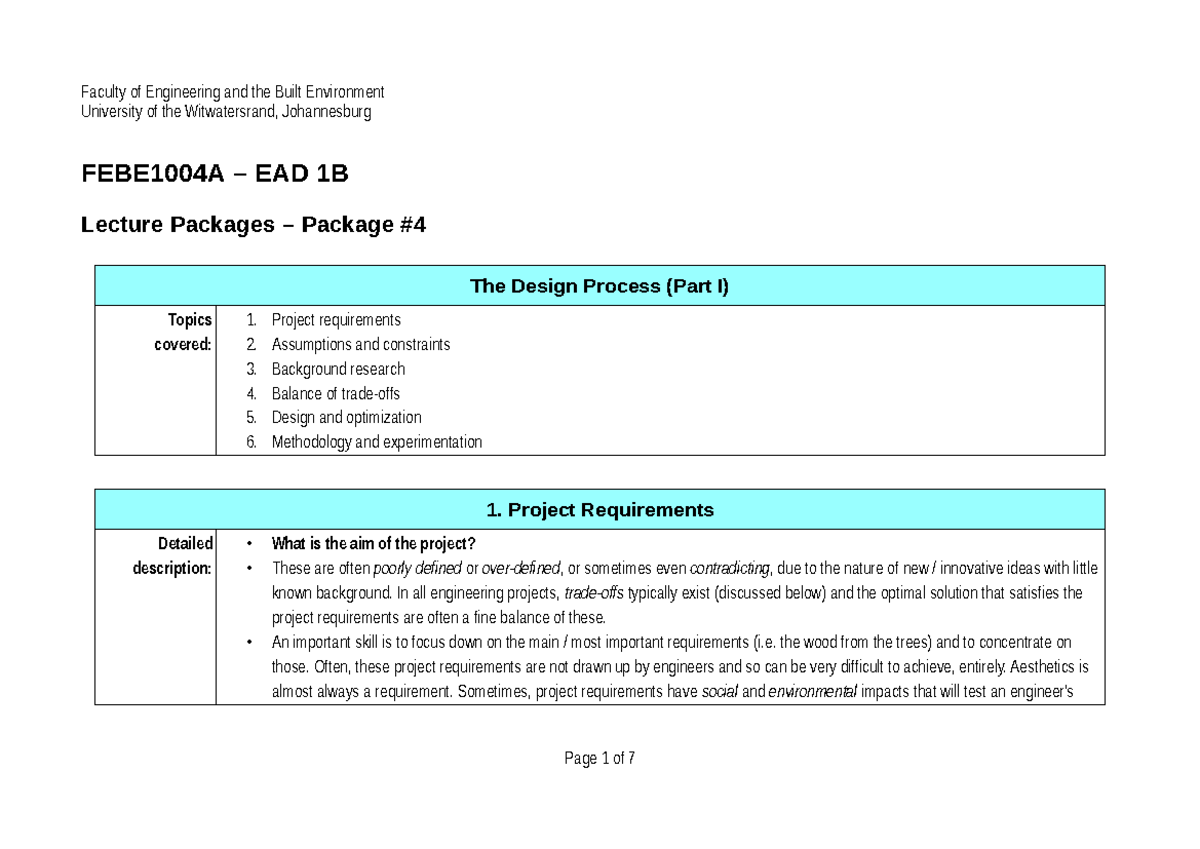 Package 4 - FEBE1004A - Engineering Analysis and Design IB-2022 ...