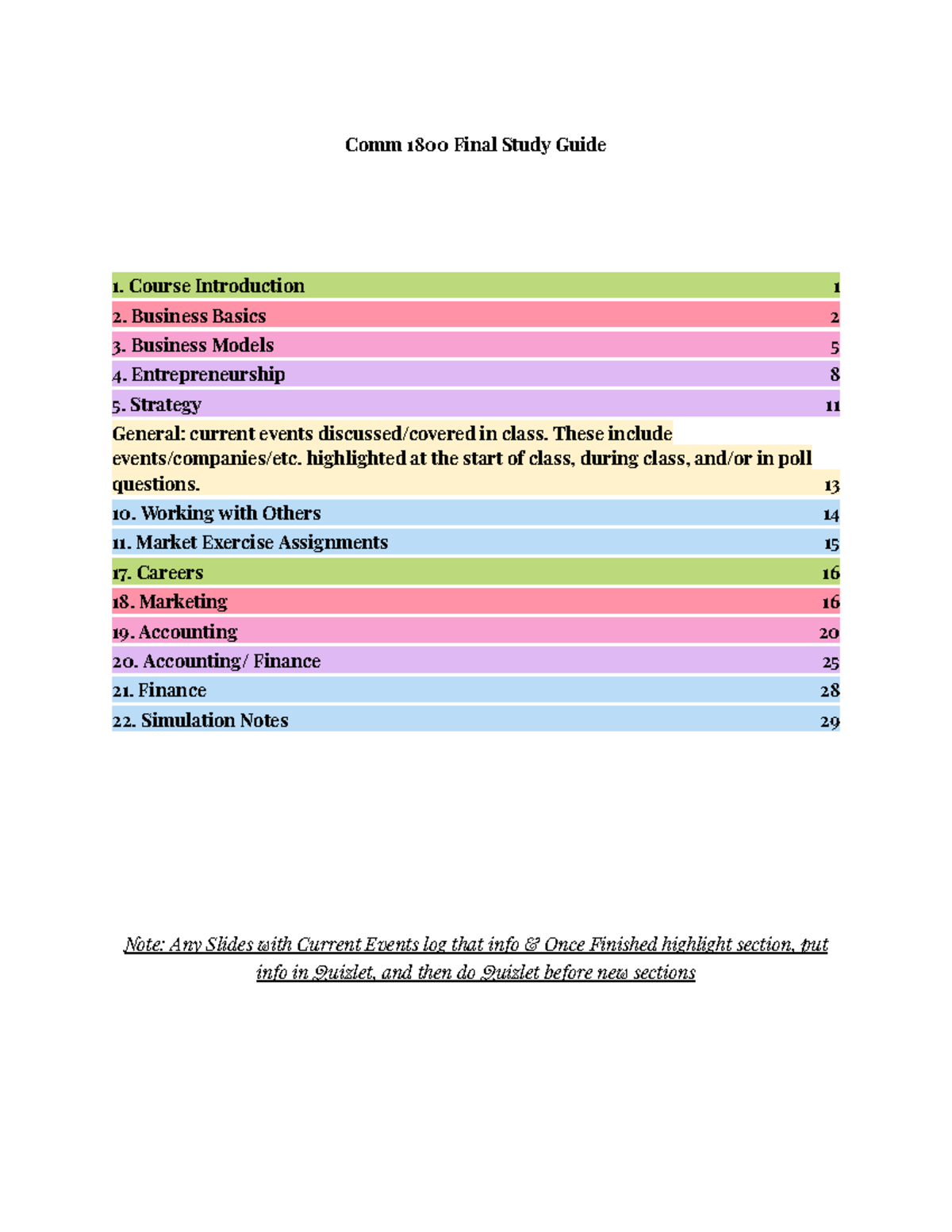 Comm 1800 Final Study Guide - Comm 1800 Final Study Guide Course ...