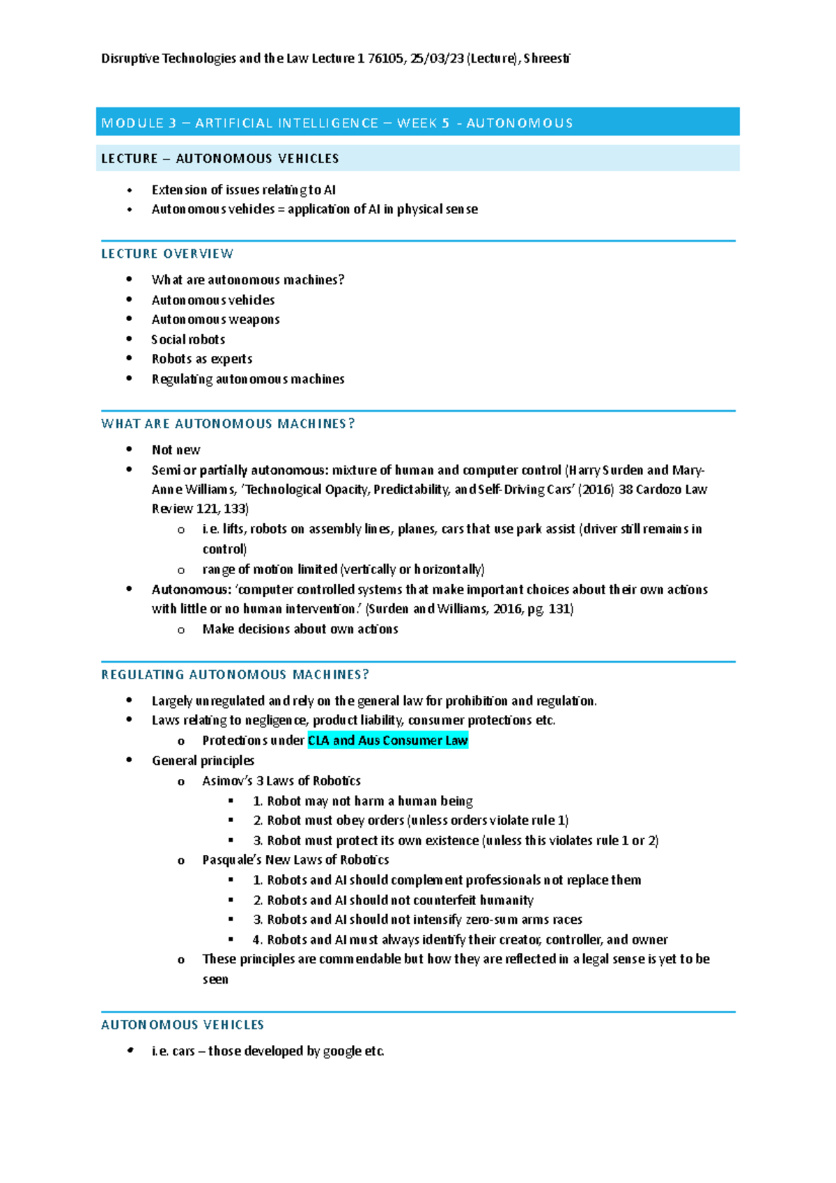 Lecture 5 - Disruptive Tech - MODULE 3 – ARTIFICIAL INTELLIGENCE – WEEK ...