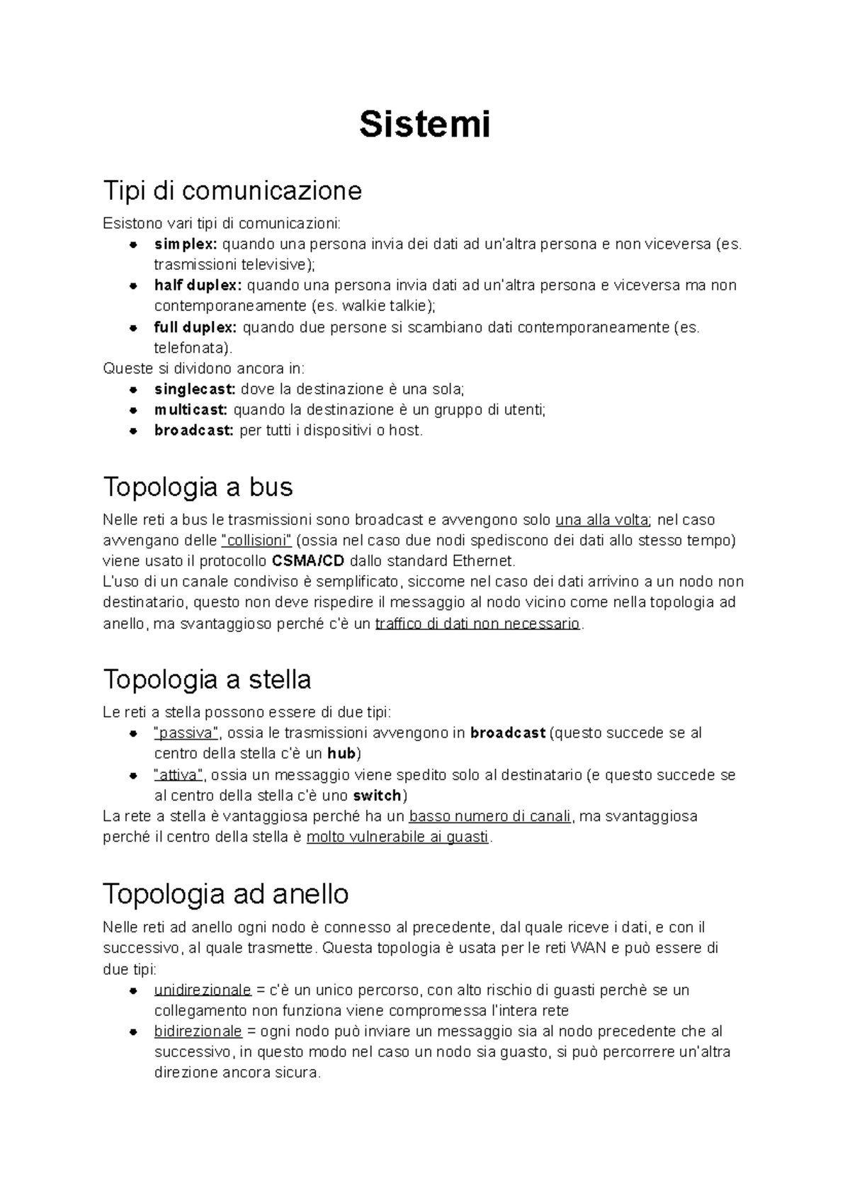 Sistemi - hyertyert4wety3 - Sistemi Tipi di comunicazione Esistono vari ...