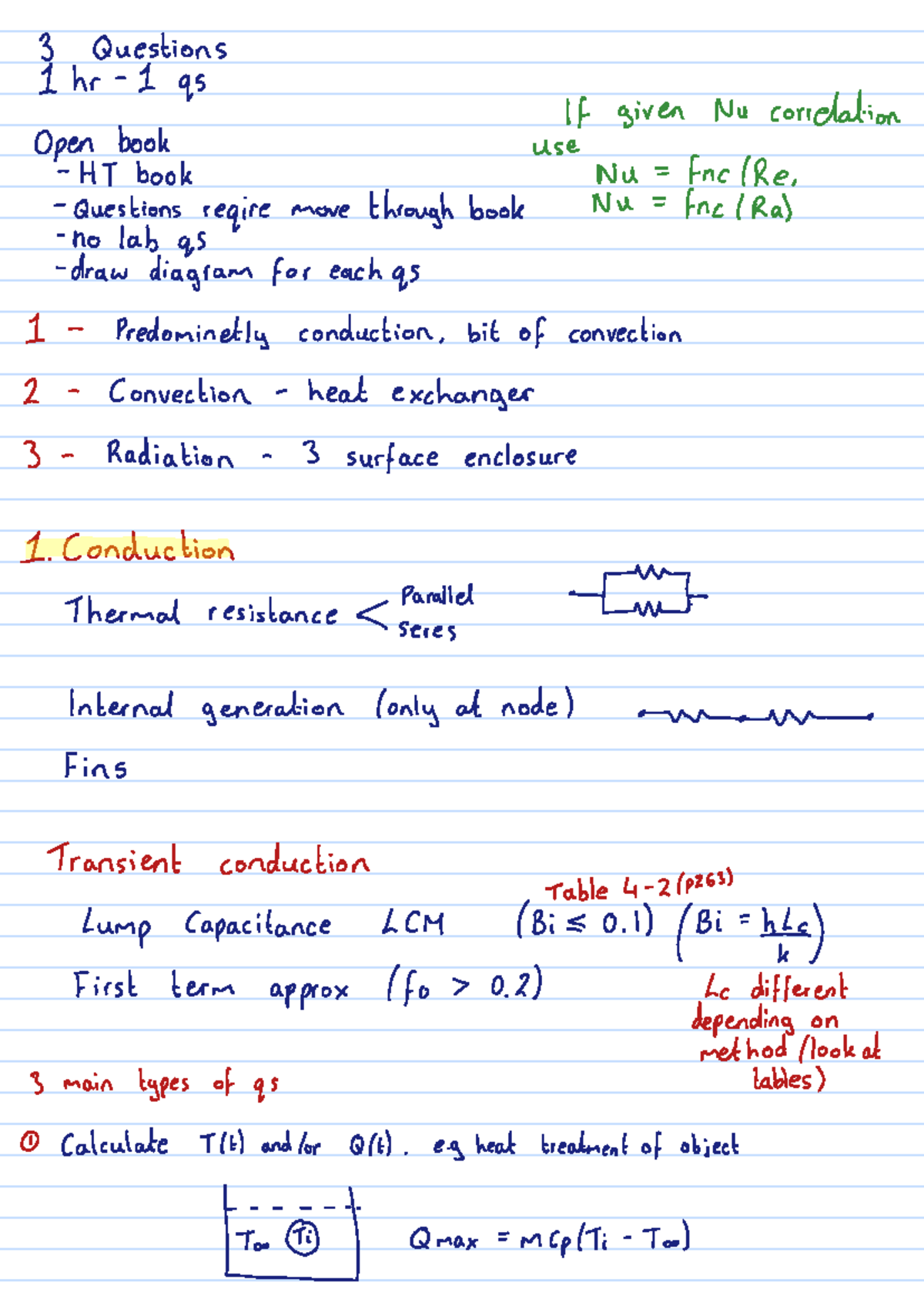 Heat Transfer Exam - Energy Systems Design - Studocu