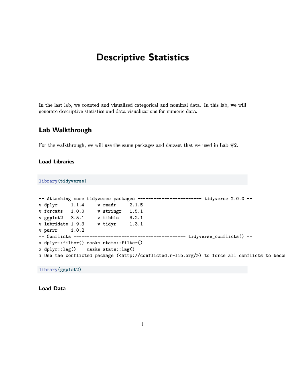 Descriptive Statistics - Descriptive statistics 3 - Descriptive ...