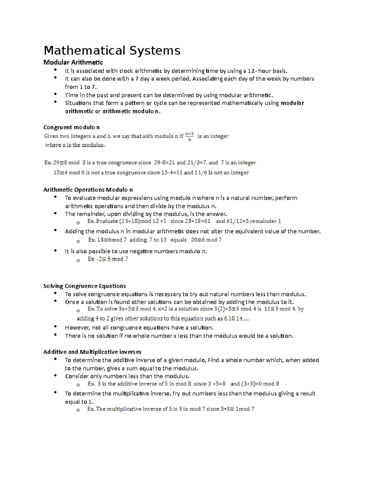 Lesson 13 Mathematical Systems - Mathematical Systems Modular ...