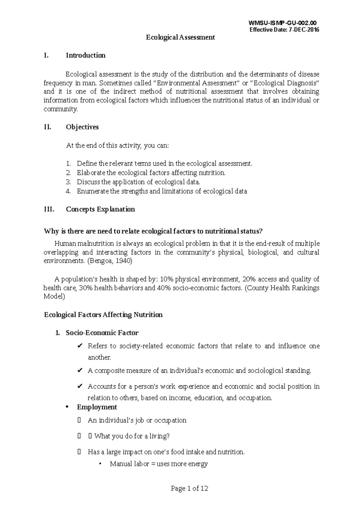 Ecological Assessment Activity Effective Date 7 DEC Ecological ecological-assessment-activity-effective-date-7-dec-ecological