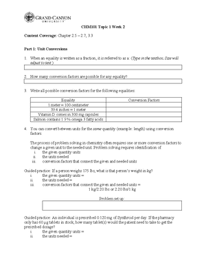 CHM 101 Topic 3 Week 6 Worksheet - CHM101 Topic 3 Week 6 Content ...