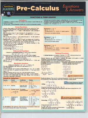 Pre-calculus 2 - This References charts have been a great help for ...
