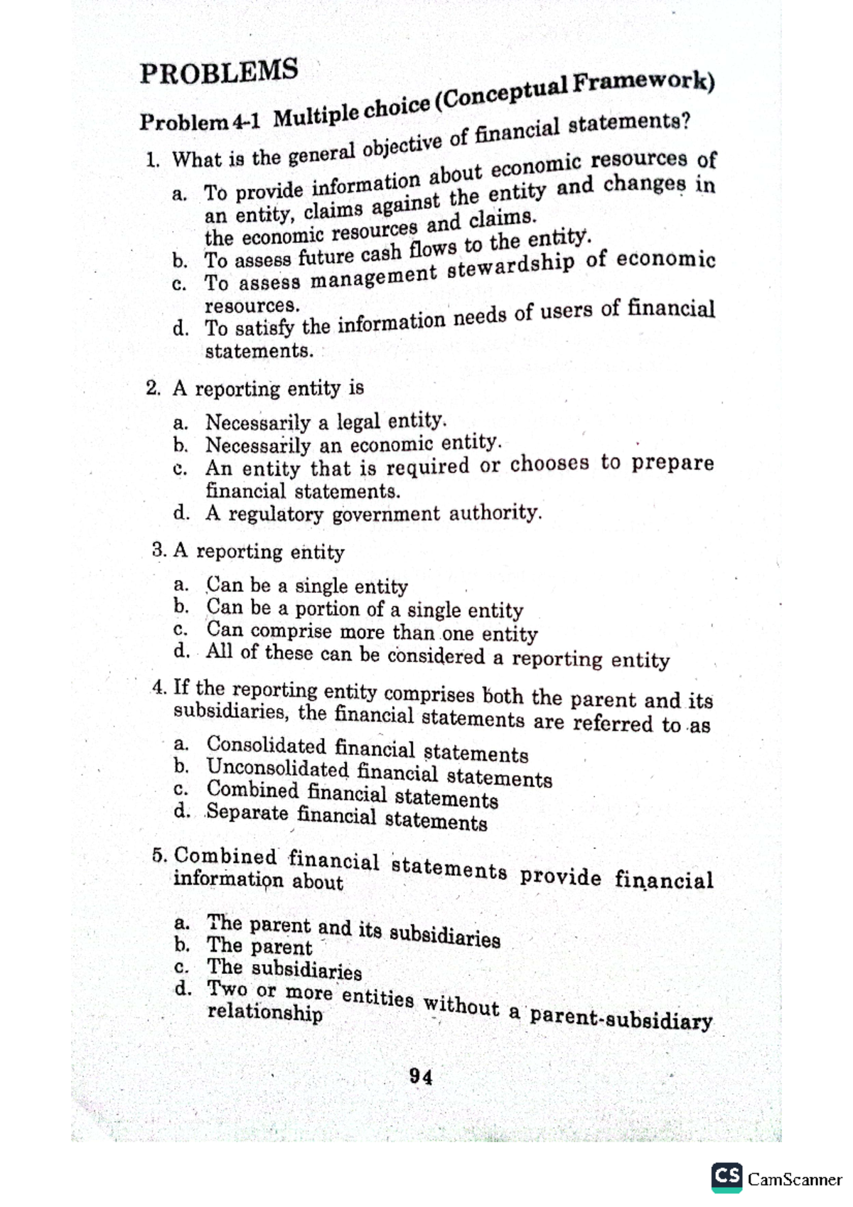 Chapter 4 - CFAS by Valix Problems - Accountancy - Studocu