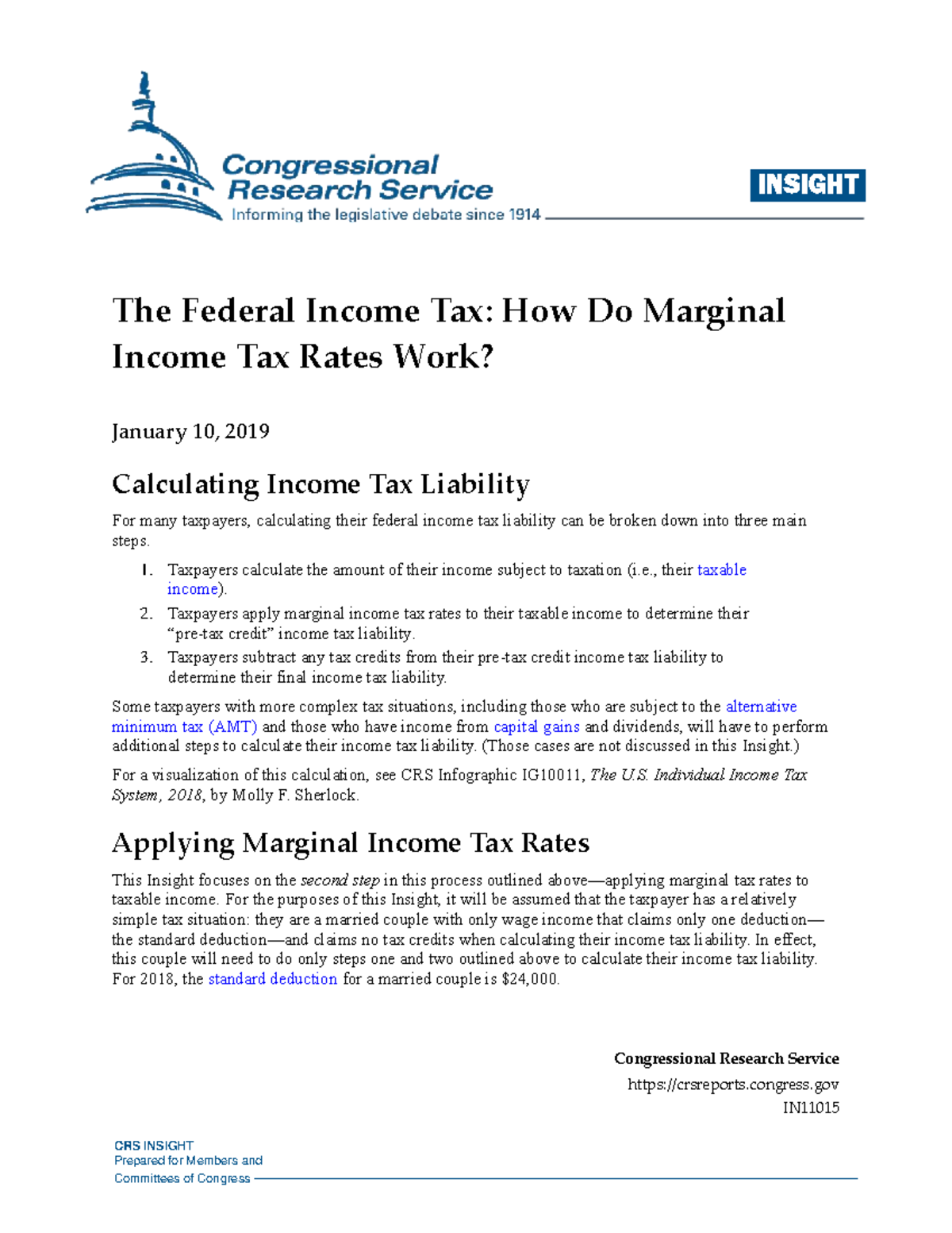 How Do Marginal Tax Rates Work - CRS INSIGHT Prepared for Members and ...