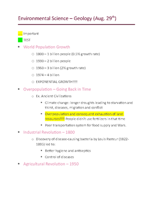 Geology 103 Study Guide Exam 1 - Geology 103 “The Earth’s Environments ...