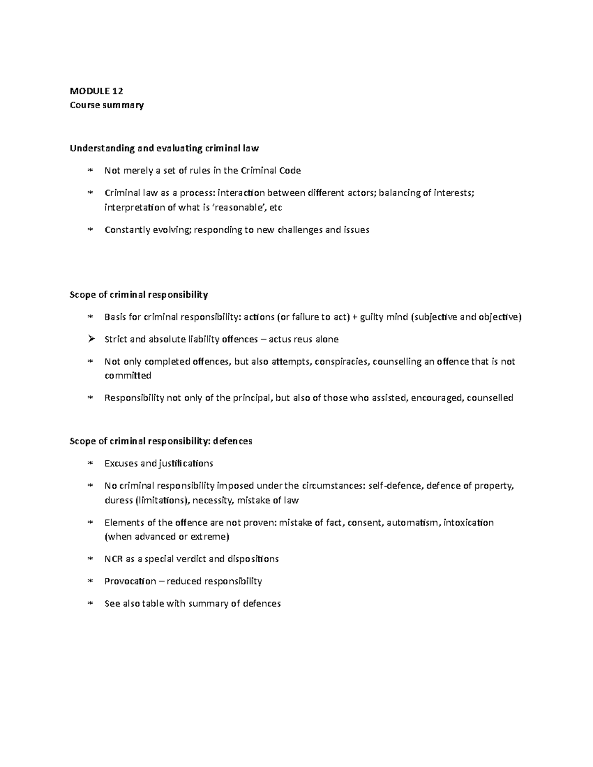 Module 12 - MODULE 12 Course summary Understanding and evaluating ...