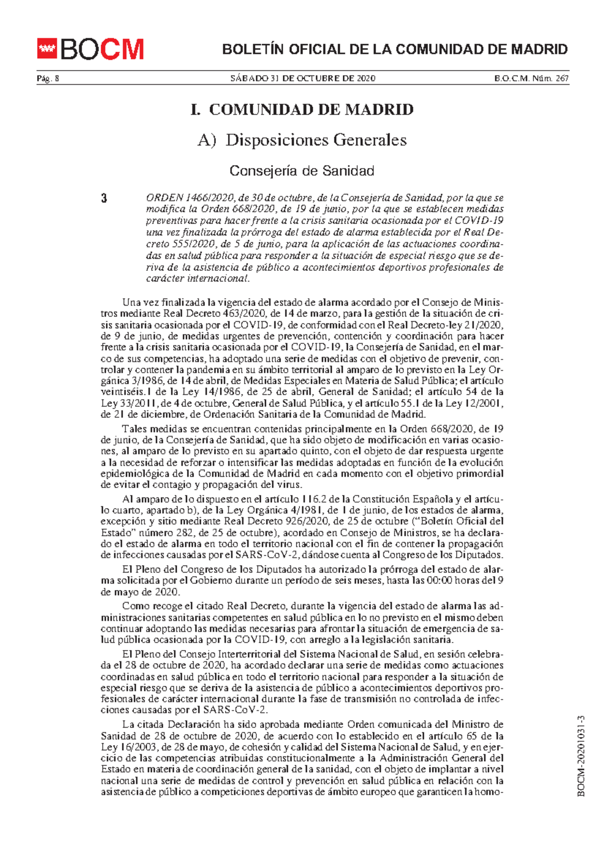BOCM-202010 31-3 - Toso - Pág. 8 SÁBADO 31 DE OCTUBRE DE 2020 B.O.C ...