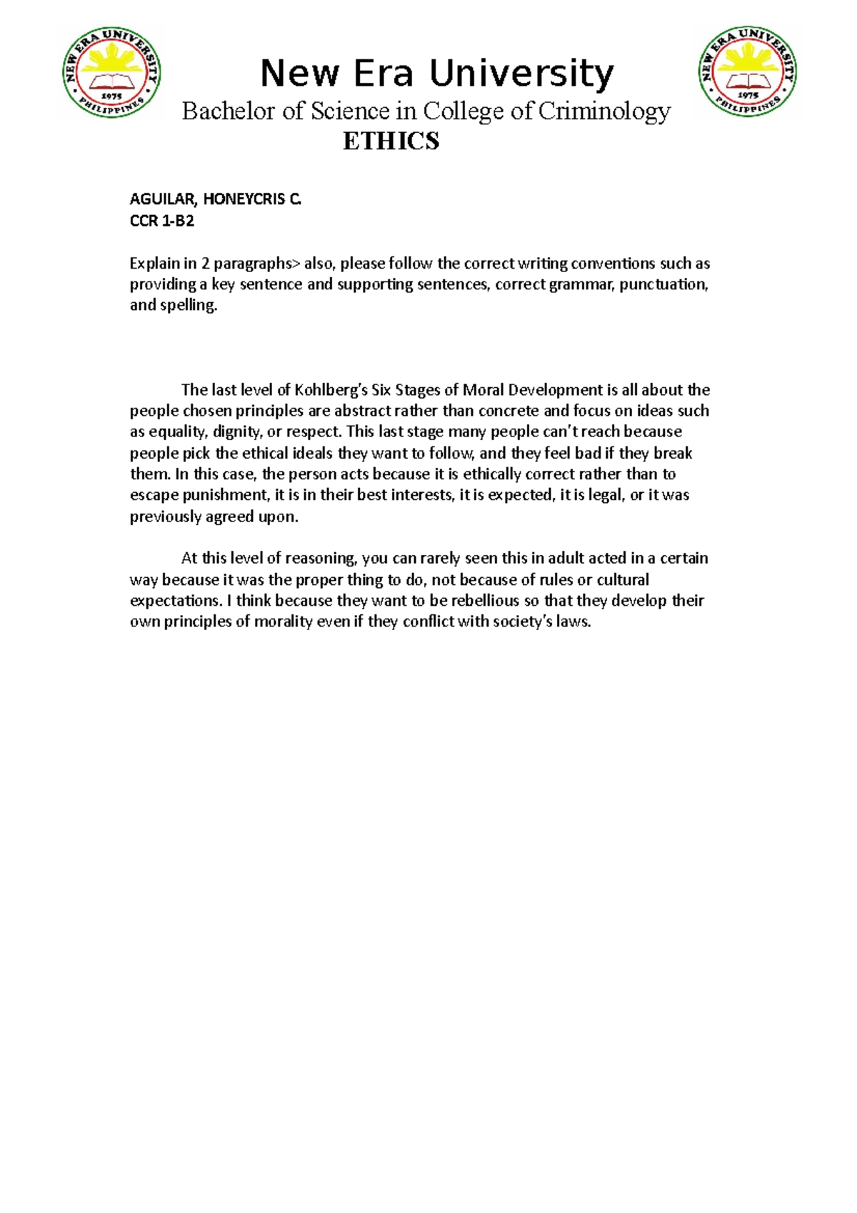 Assignment 2- IT WILL HELP TO YOUR COURSE - New Era University Bachelor ...