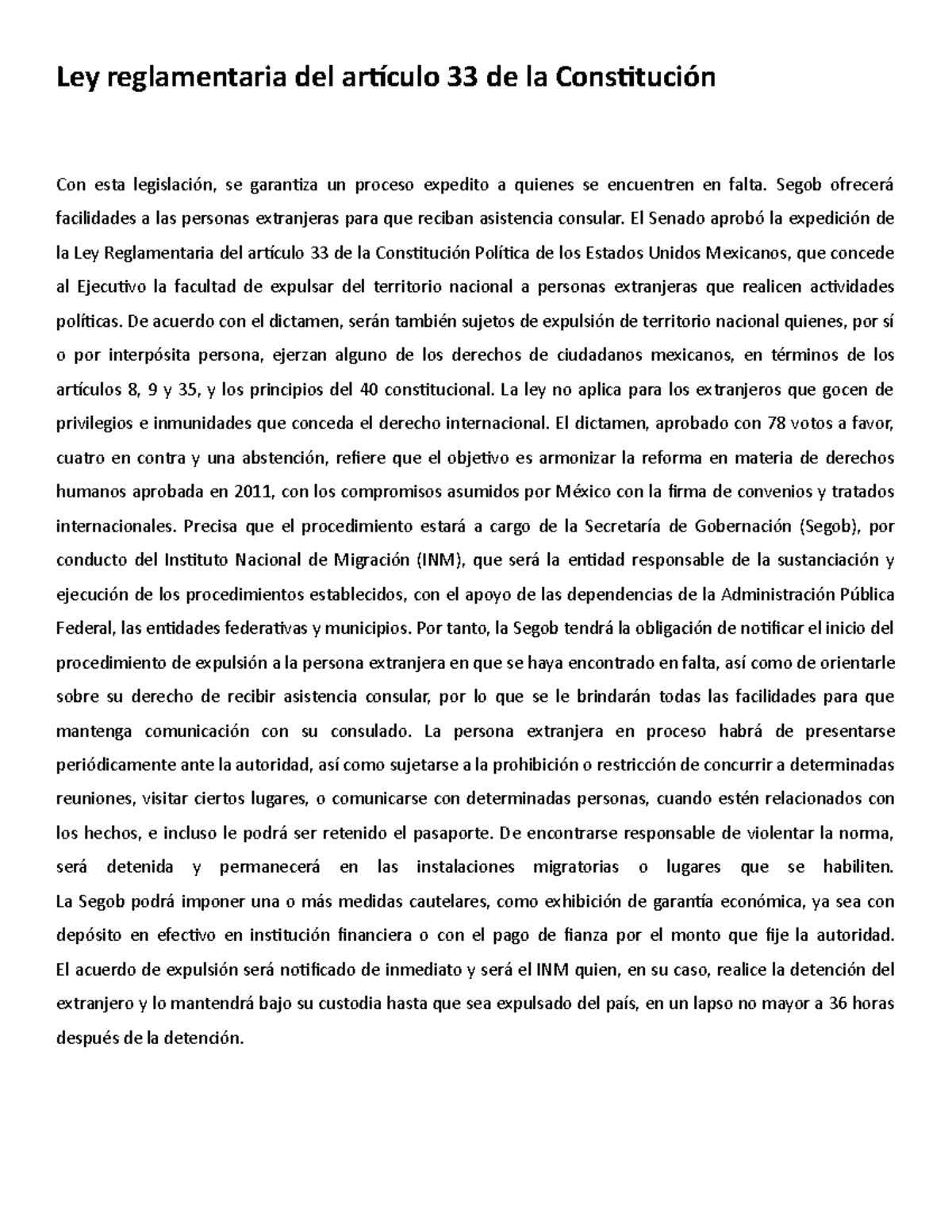 LEY Reglamentaria - Es muy interesante - Ley reglamentaria del artículo ...